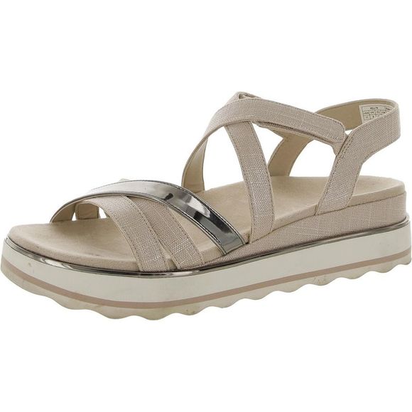 Vionic | Shoes | Vionic Womens Kellyn Beige Metallic Slingback Platform ...